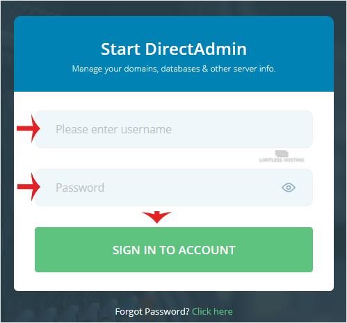 How to login to DirectAdmin? | Limitless Hosting
